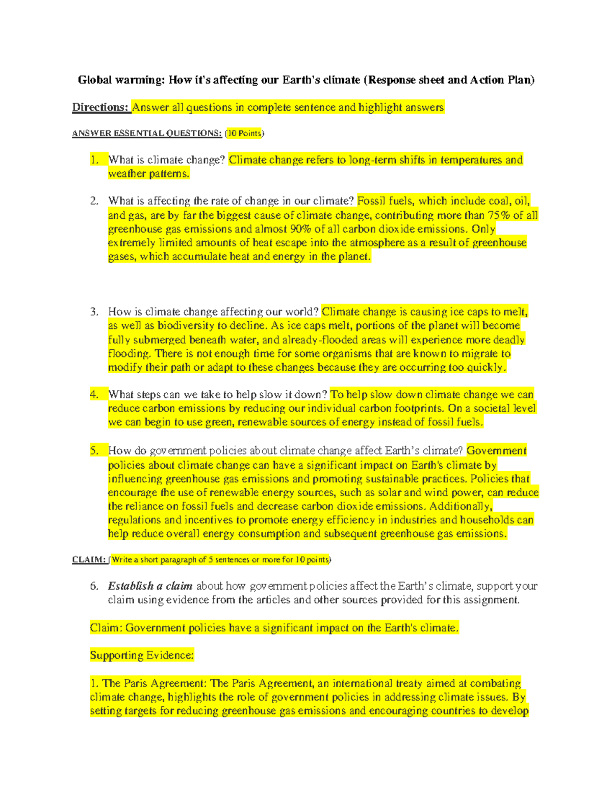 Global Warming Project - Global warming: How it's affecting our Earth's ...