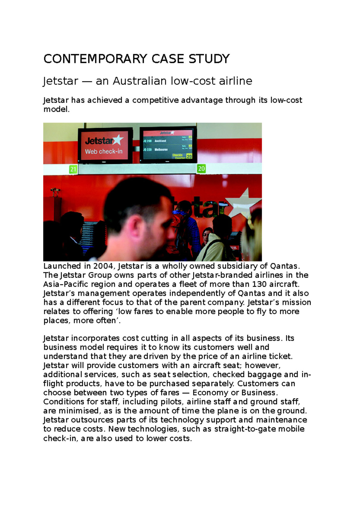 Contemporary CASE Study Porters Generic Strategies - CONTEMPORARY CASE ...