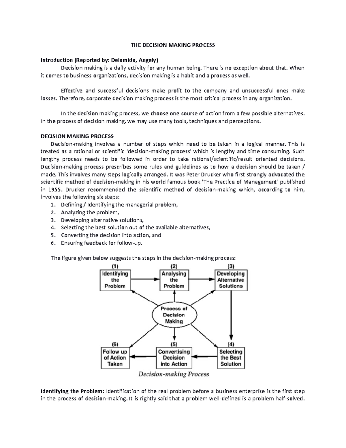 The Decision Making Process - THE DECISION MAKING PROCESS Introduction ...