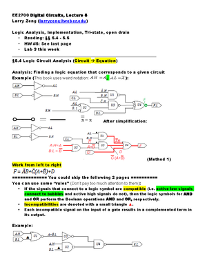 EE2700Lect06 2017 (Implementation) - EE2700 Digital Circuits, Lecture 6 ...