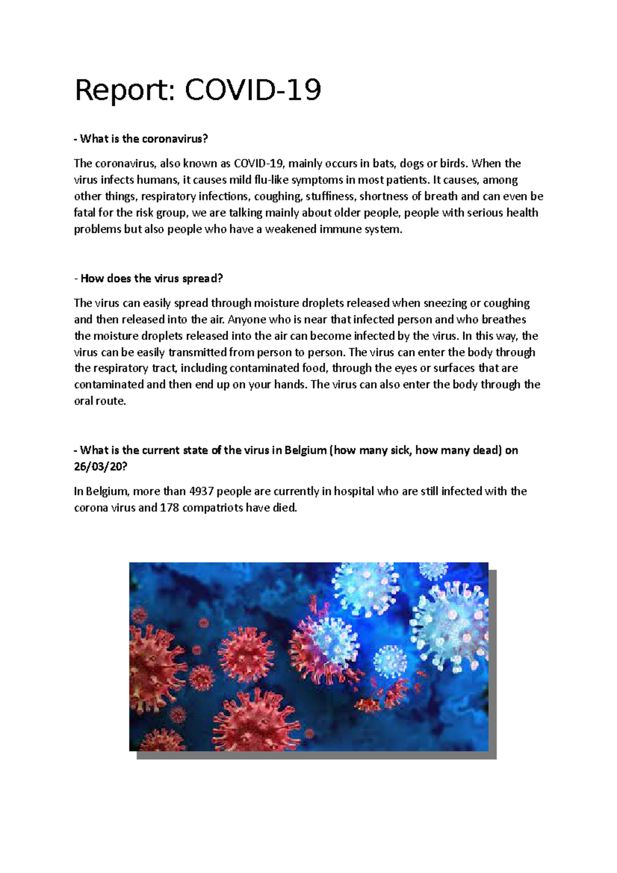 Covid-19 Report - Report: COVID- What is the coronavirus? The ...