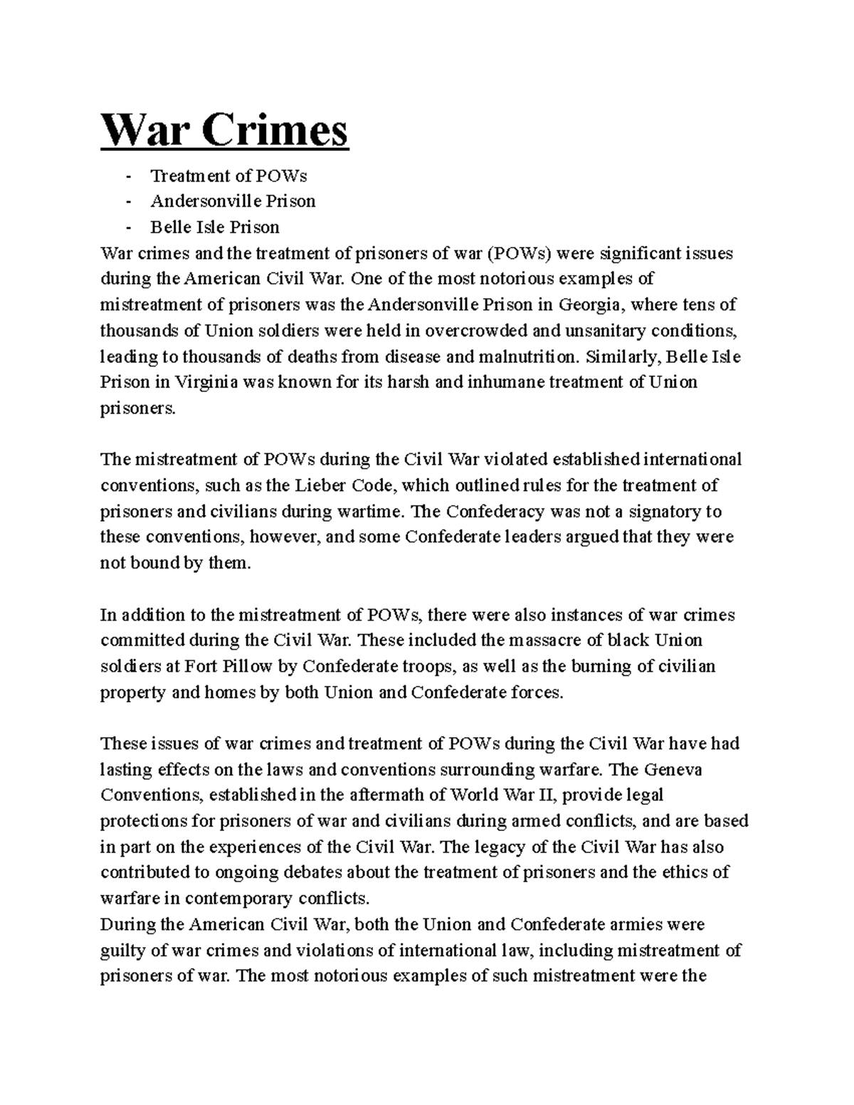 33333 War Crimes Consequences in the US - War Crimes Treatment of POWs ...