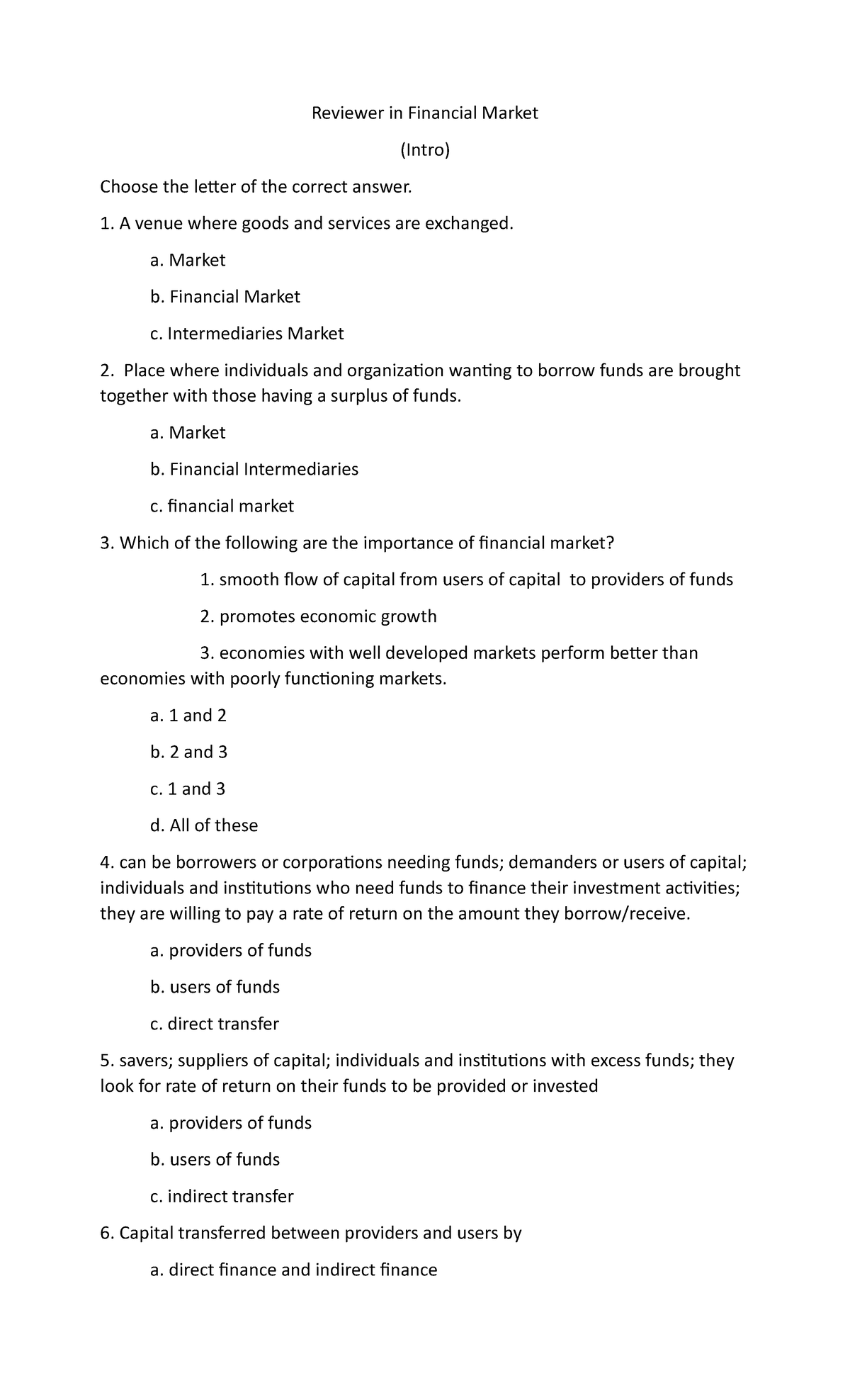 Reviewer in Financial Market intro - Reviewer in Financial Market ...