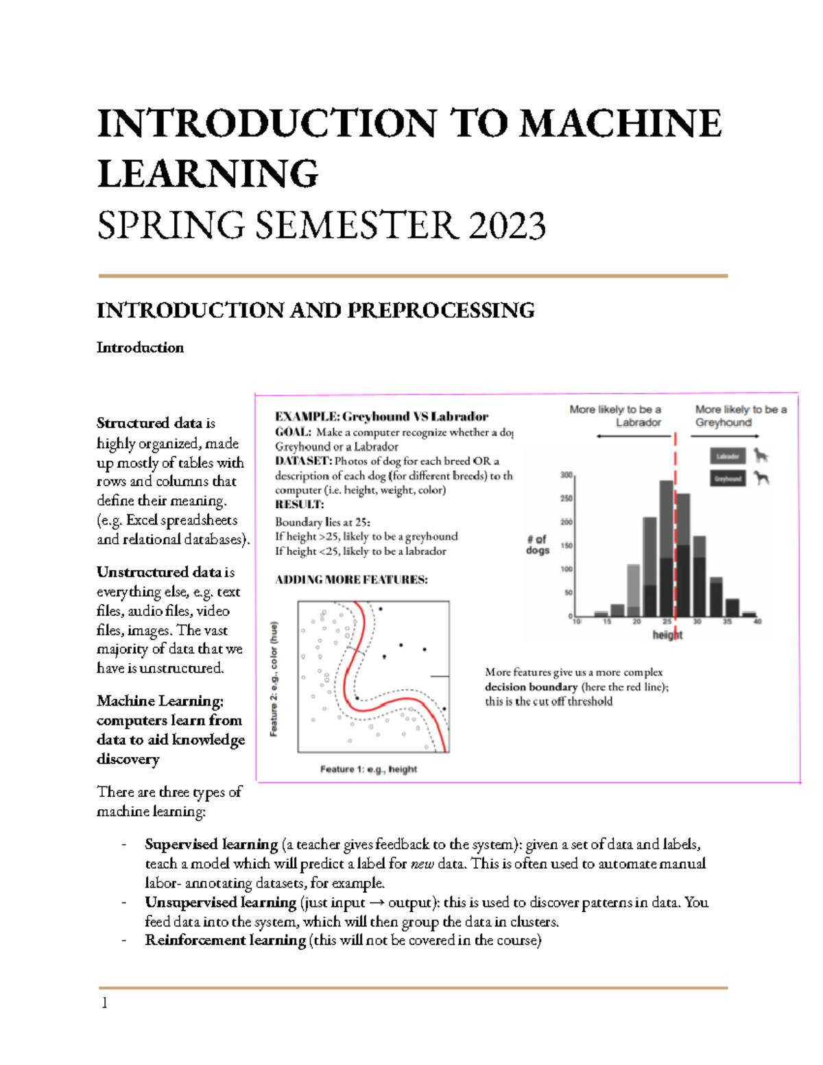 Introduction to Machine Learning- notes - INTRODUCTION TO MACHINE ...