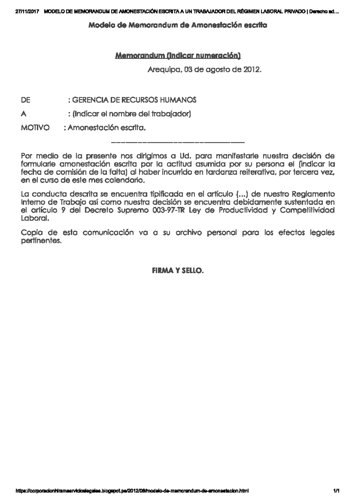 Modelo DE MEMO - Administración General - Studocu