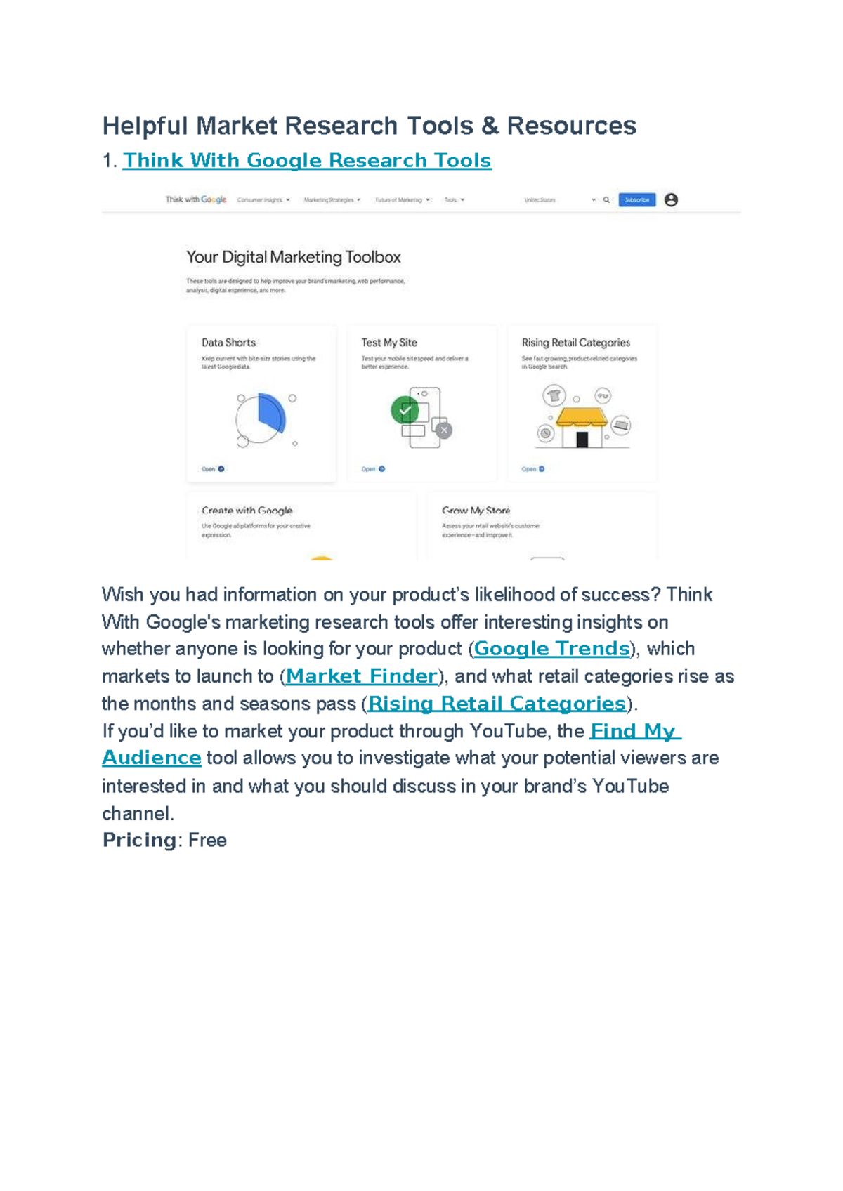 Helpful Market Research Tools - If you’d like to market your product ...