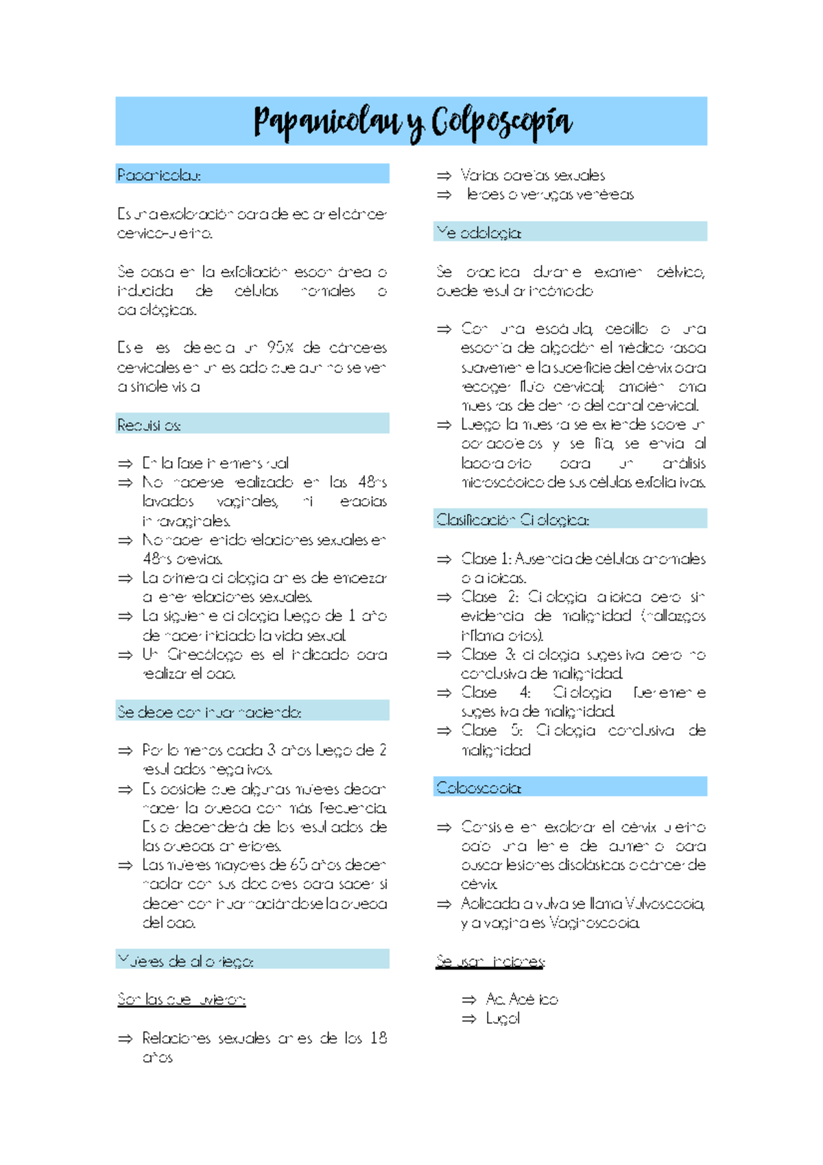 Papanicolau y Colposcopía - Papanicolau y Colposcopía Papanicolau: Es ...