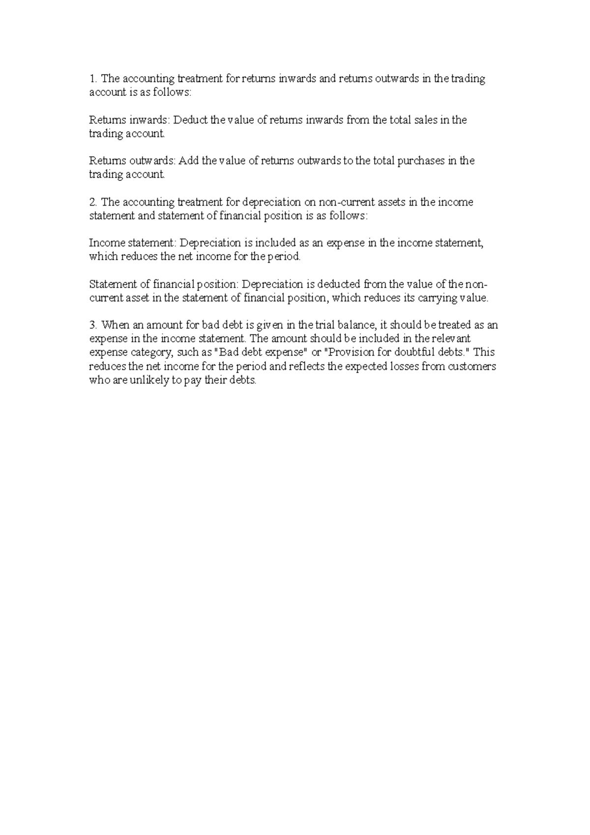 OVERVIEW OF HEALTH - The accounting treatment for returns inwards and ...