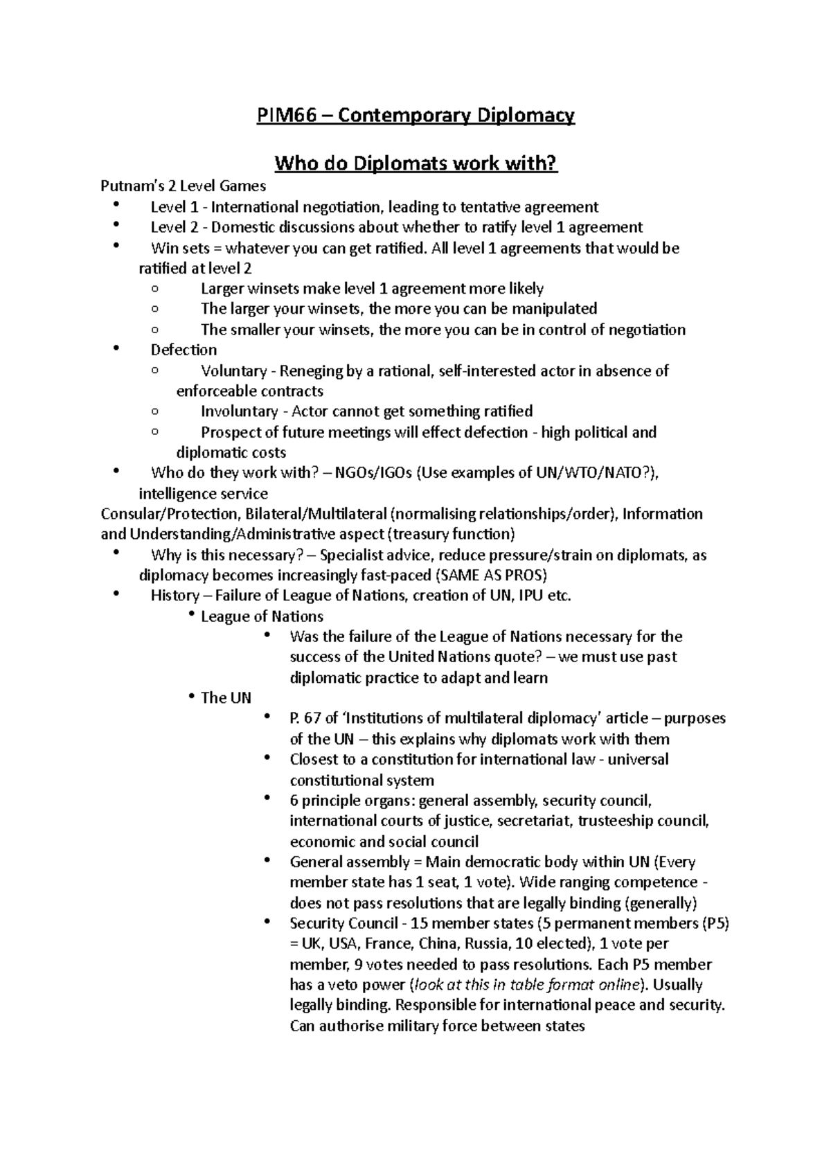 PIM66 Contemporary Diplomacy - PIM66 – Contemporary Diplomacy Who do ...