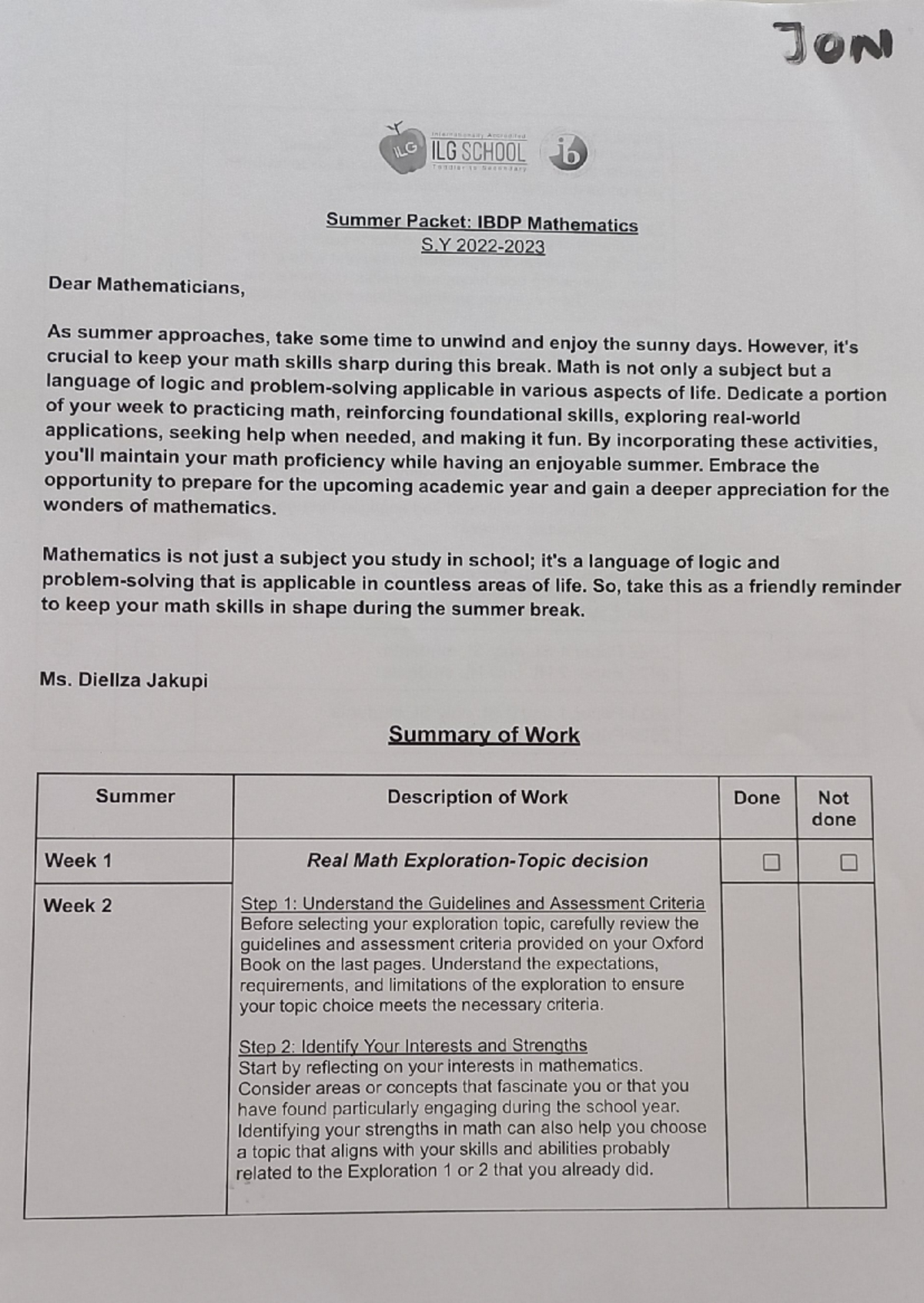 Math Summer Packet - MAT290 - Studocu