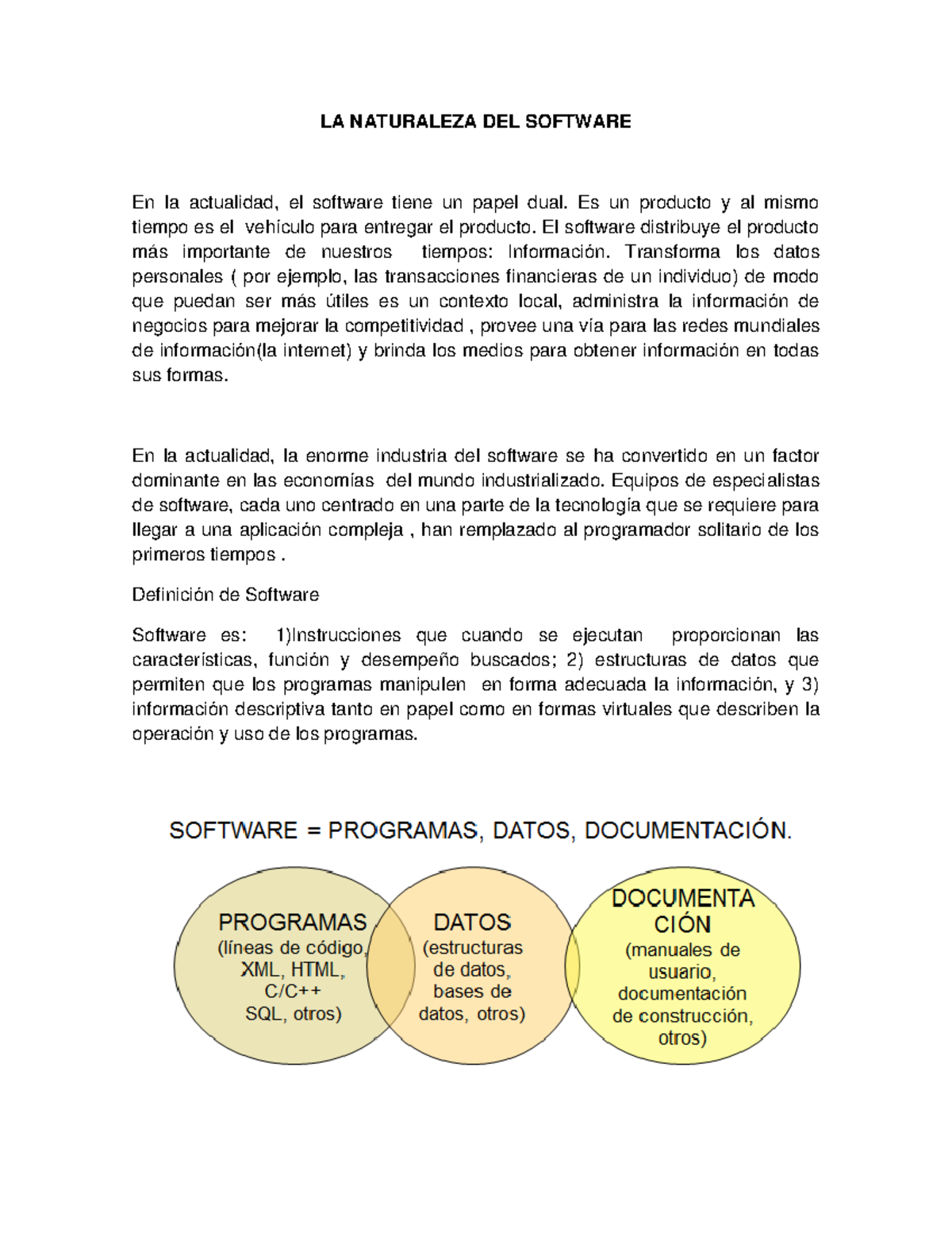 La naturaleza y mitos del software - LA NATURALEZA DEL SOFTWARE En la ...