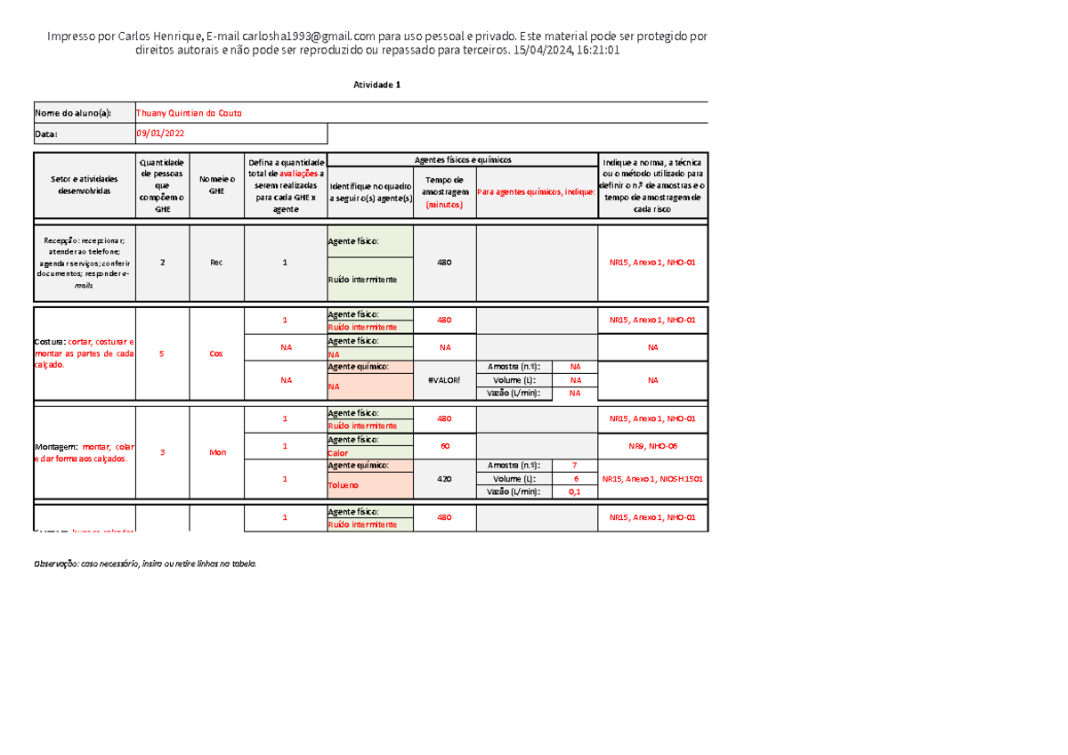 TST Atividade 1 UC4 - NOTA A Passei Direto - direitos autorais e não ...