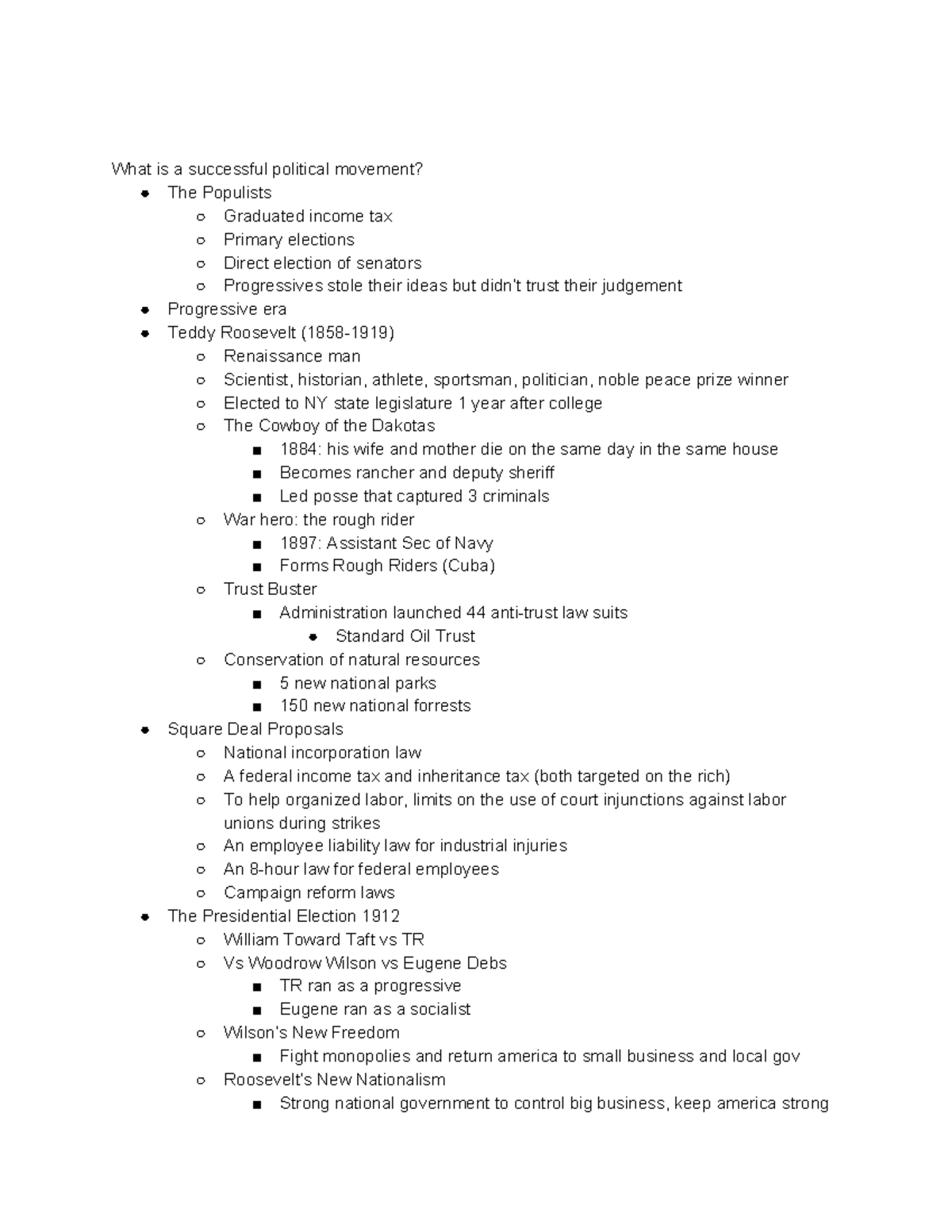 History Notes Starting 10 29 19 - What is a successful political ...