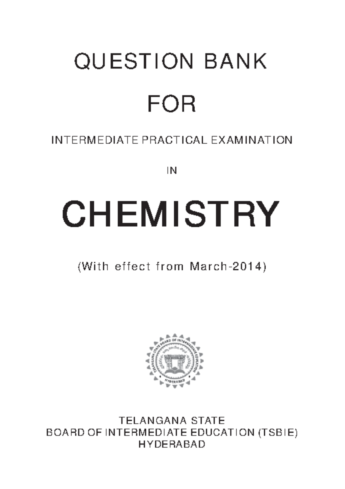 Chemistry Practical Question Bank - QUESTION BANK FOR INTERMEDIATE ...