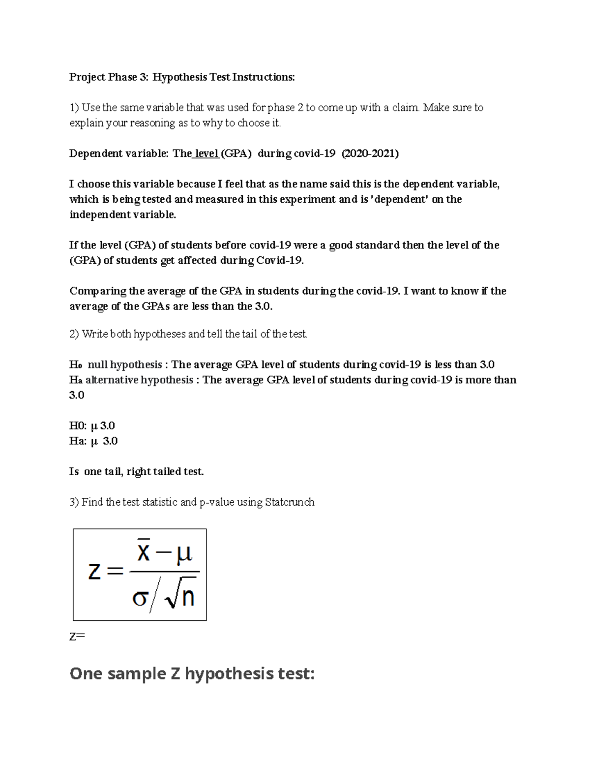 Project Phase 3 Hypothesis Test - Project Phase 3: Hypothesis Test ...