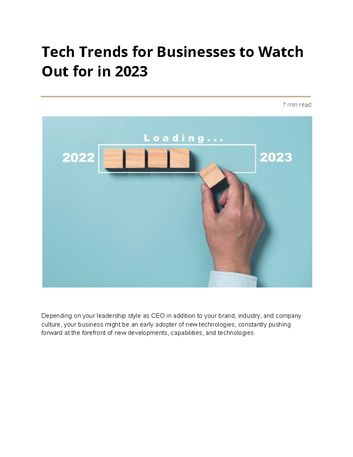 Tech Trends for Businesses to Watch Out for in 2023 - Key Takeaways 12 ...