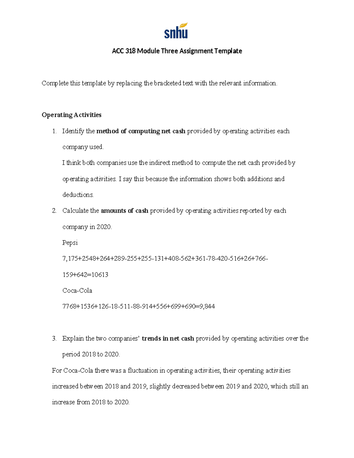 ACC 318 Module Three Assignment Template -Final - ACC 318 Module Three ...