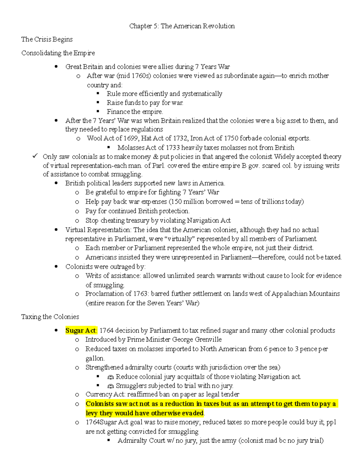 Chapter 5 The American Revolution - Chapter 5: The American Revolution ...