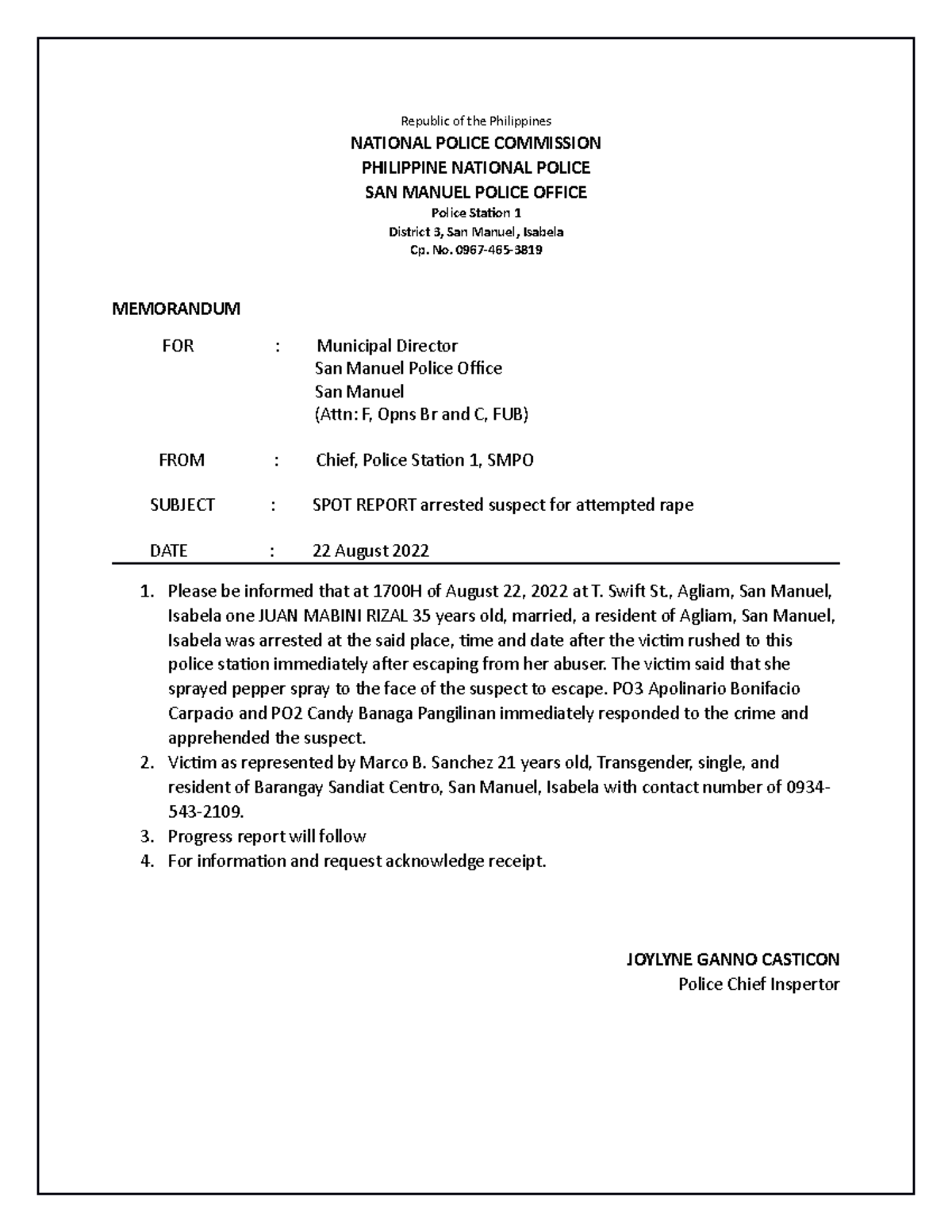 Spot and request for PI - for technical report writing - Republic of ...