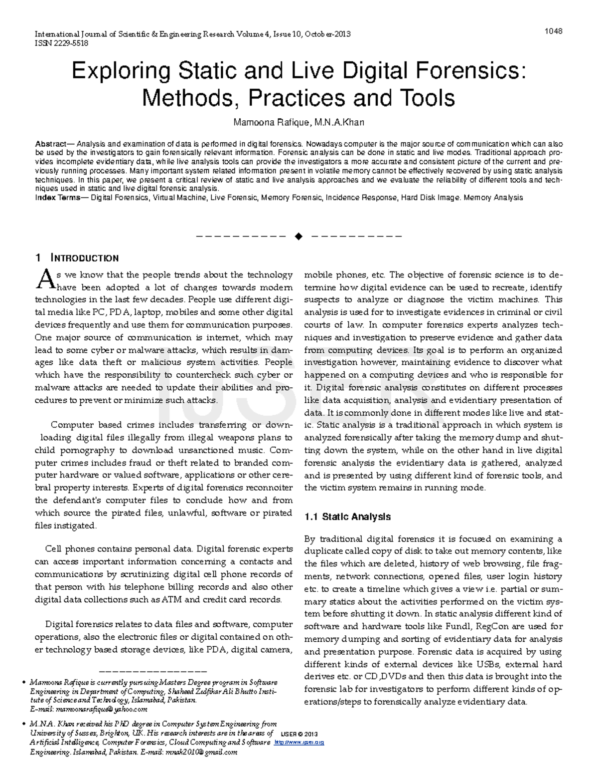 Mobile Forensics Research Paper 2 - International Journal of Scientific ...