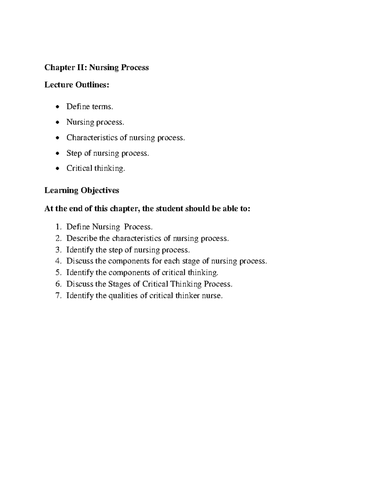 051e80e56bf3d9nursing process - Chapter II: Nursing Process Lecture ...