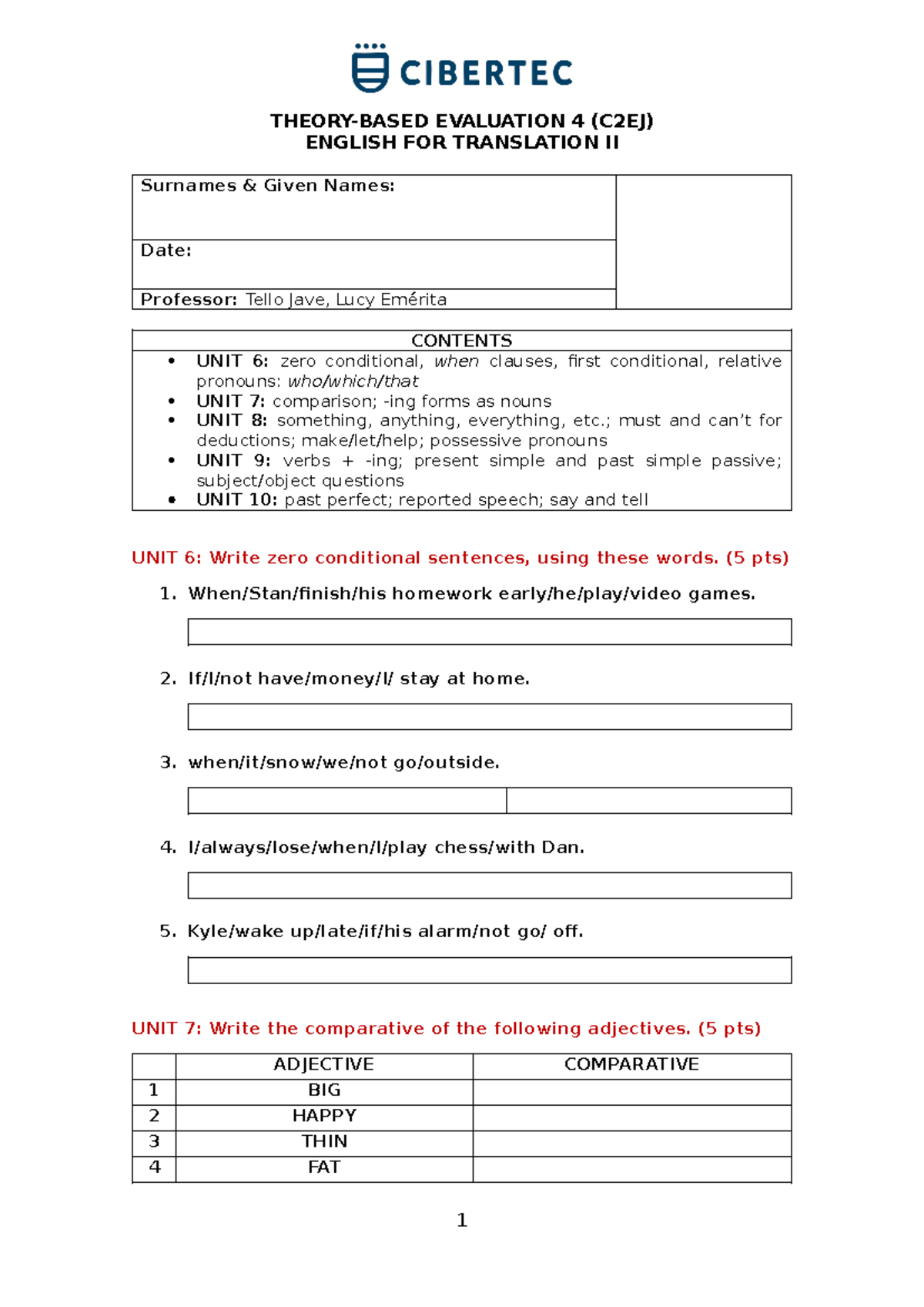 Theory- Based Evaluation 4- English FOR Translators II - THEORY-BASED EVALUATION 4 (C2EJ ...