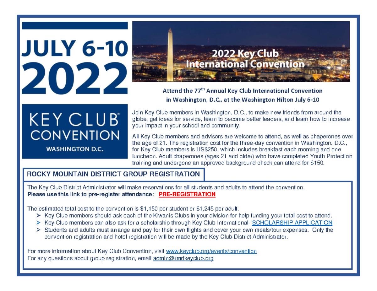 Flyer 1 - bnm,. - Attend the 77th Annual Key Club International ...