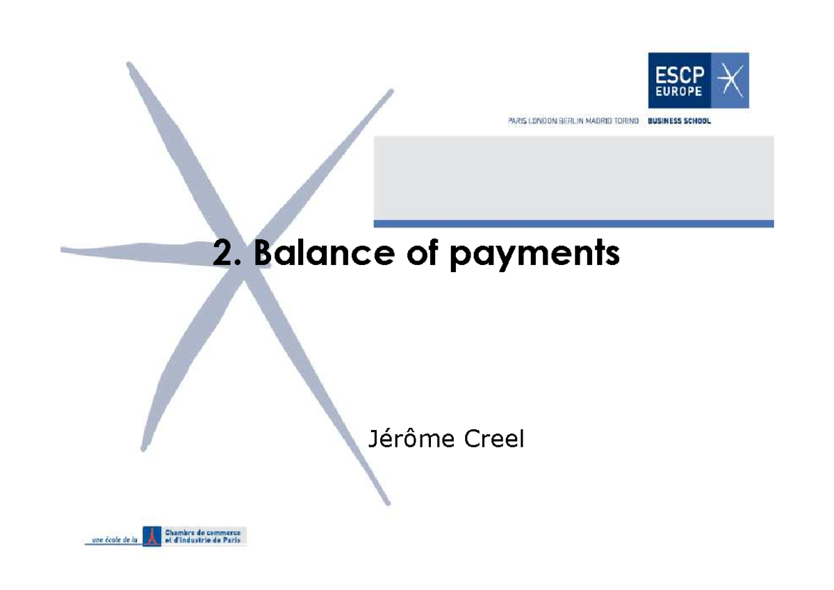 Class 4 2019 2020 Bo P - Notes de cours 4 - 2. Balance of payments ...