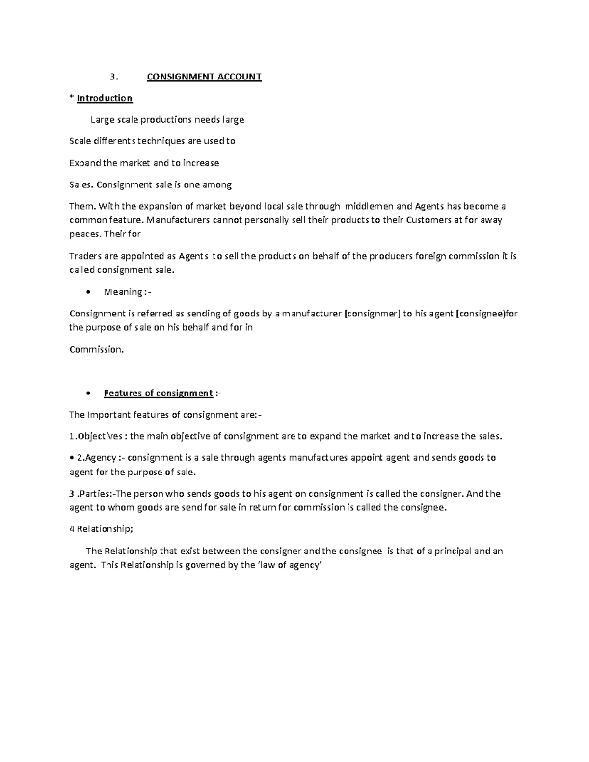 Financial accounting 1st B.com. Consignment Account - 3. CONSIGNMENT ...