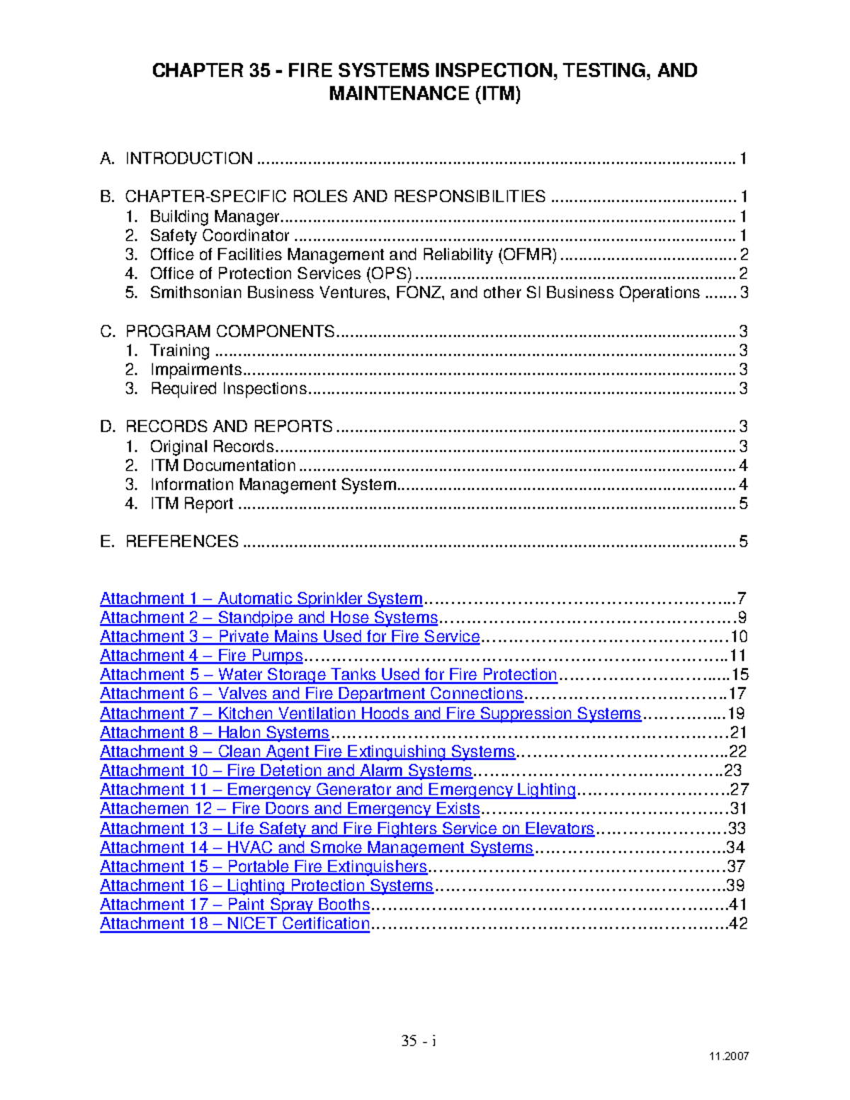 Ch 35 fire systems inspection testing and maintenance itm - CHAPTER 35 ...