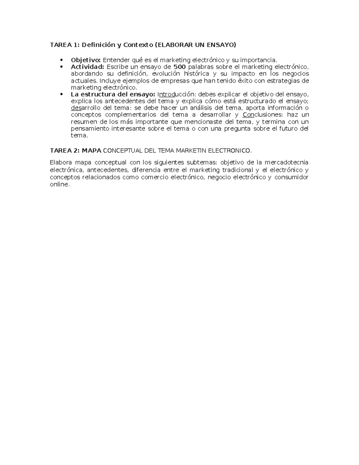 Tarea Individual MKT Electronico - TAREA 1: Definición y Contexto ...