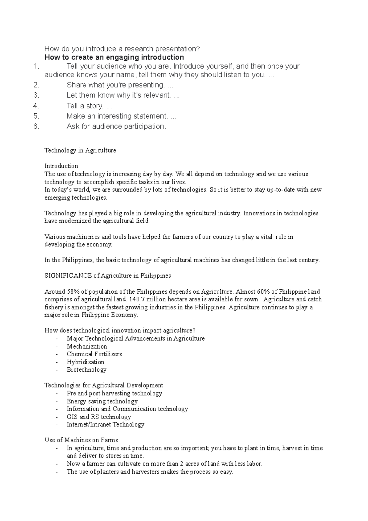 Research work script - How do you introduce a research presentation ...