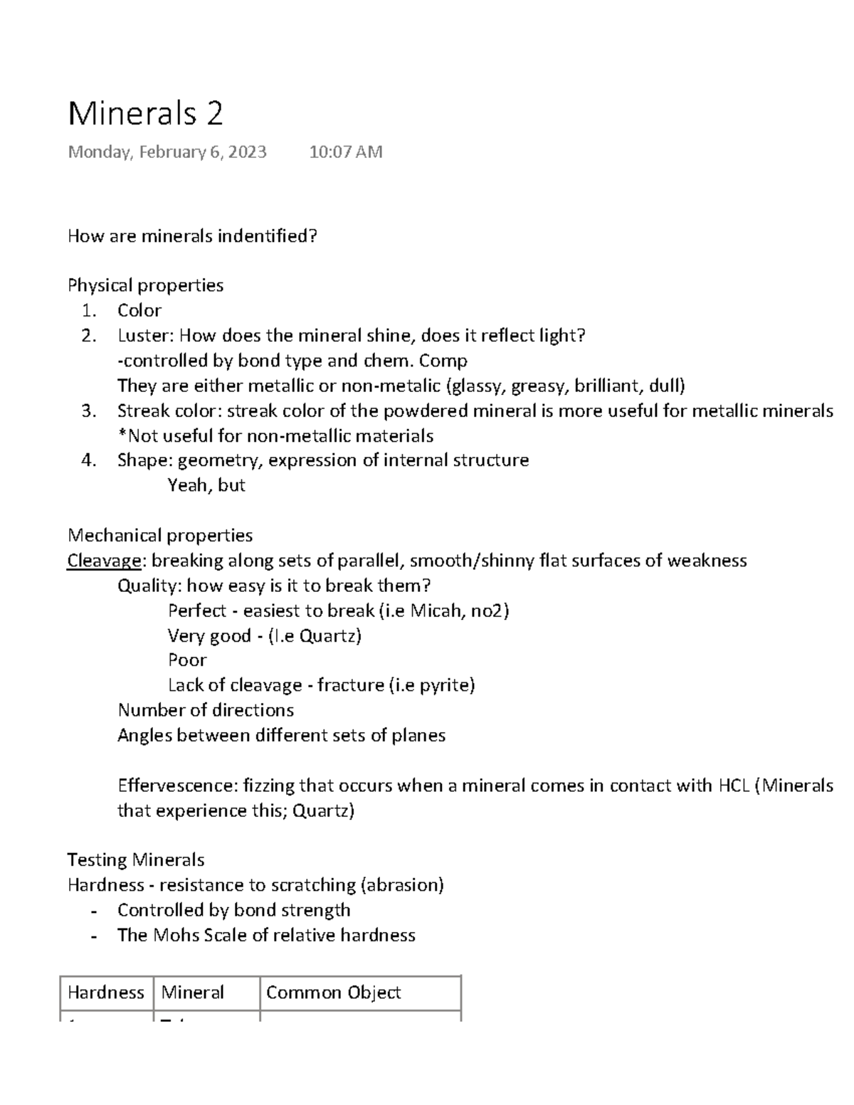 Minerals 2 - How are minerals indentified? Physical properties Color ...