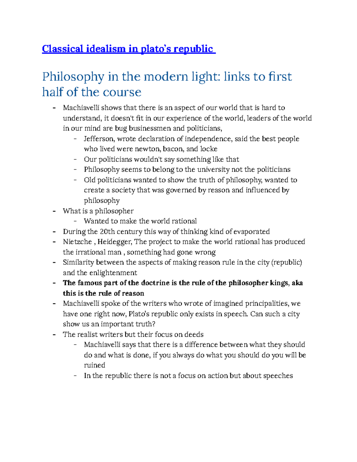 TEST 2 poli sci idealism, realism, - Classical idealism in plato’s ...