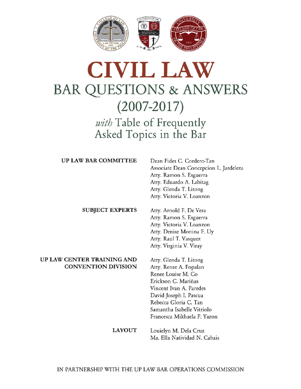 Civil Law Bar Questions and Answers - E. - Studocu