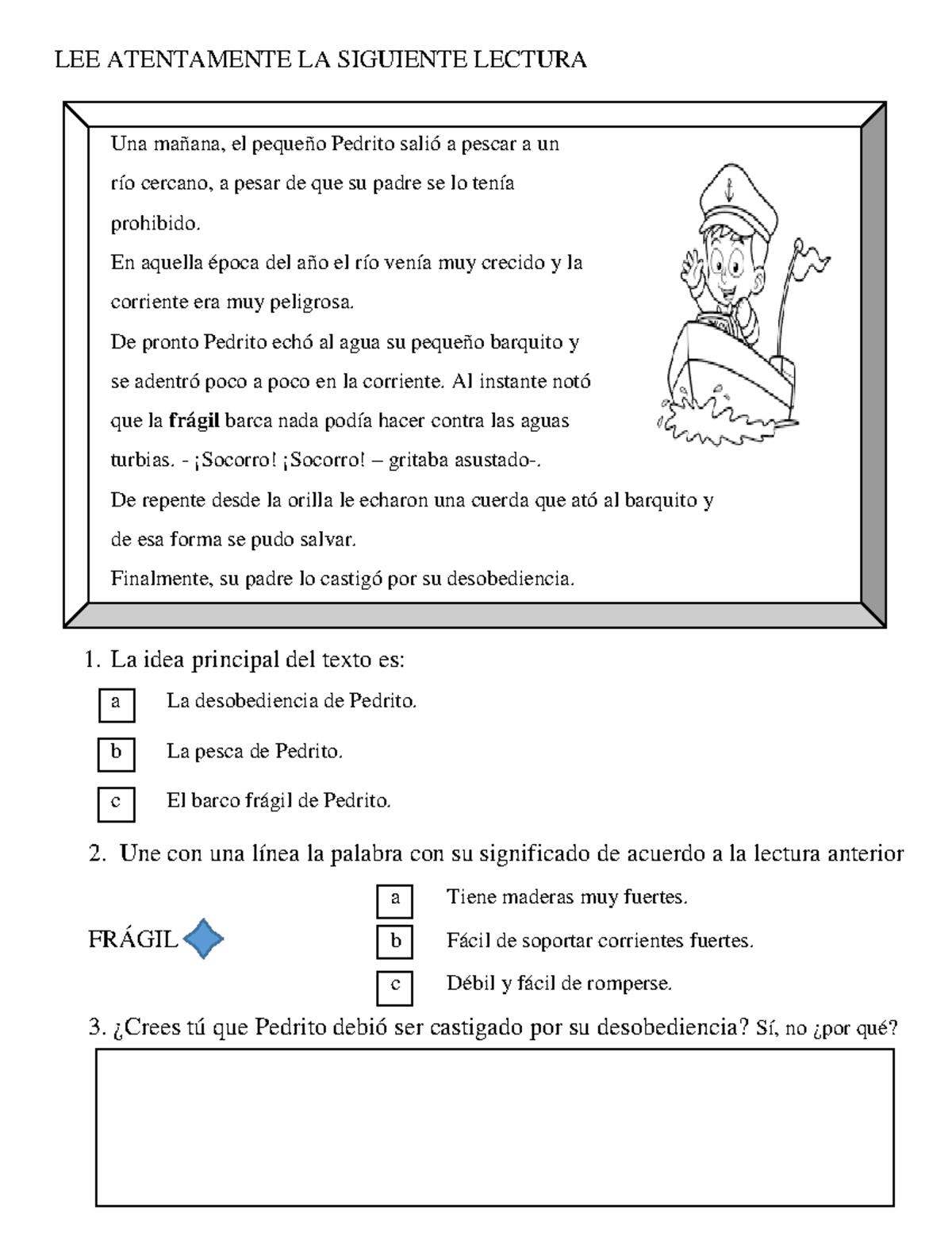 LEE Atentamente LA Siguiente Lectura - LEE ATENTAMENTE LA SIGUIENTE ...
