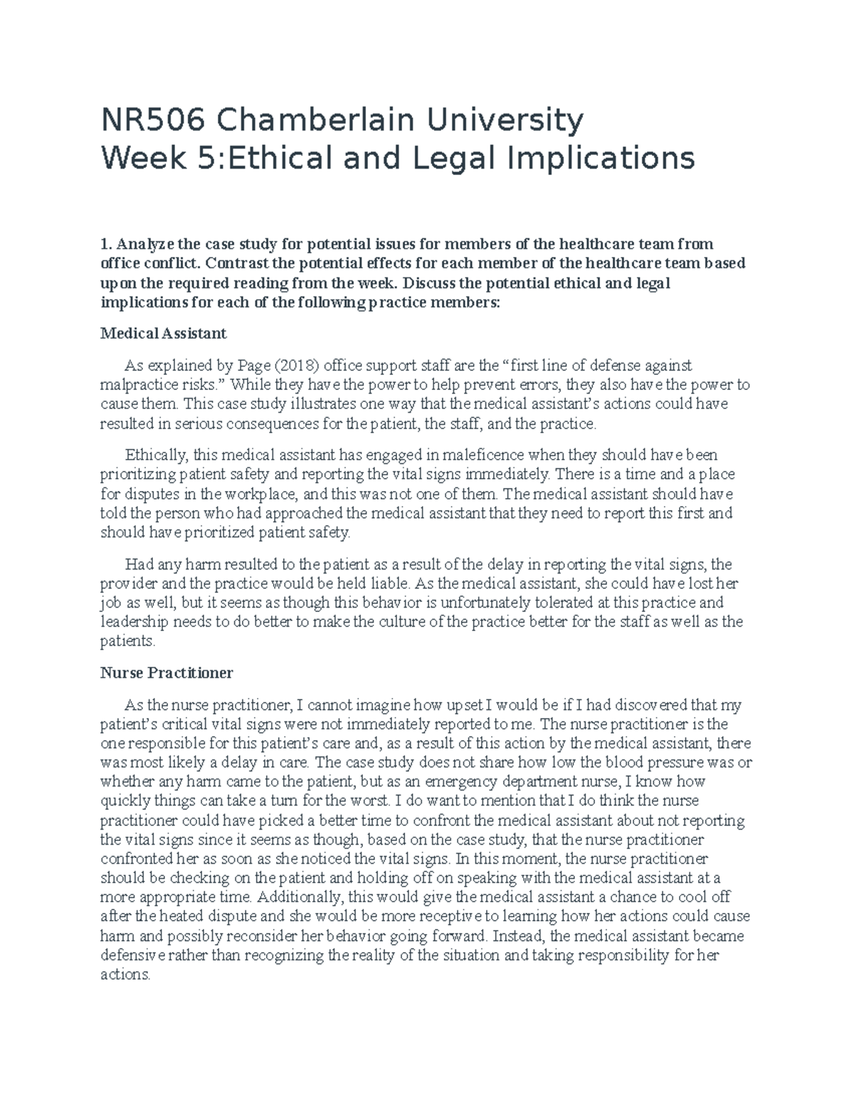 NR506 Chamberlain University Week 5 Discussion 4 - NR506 Chamberlain ...