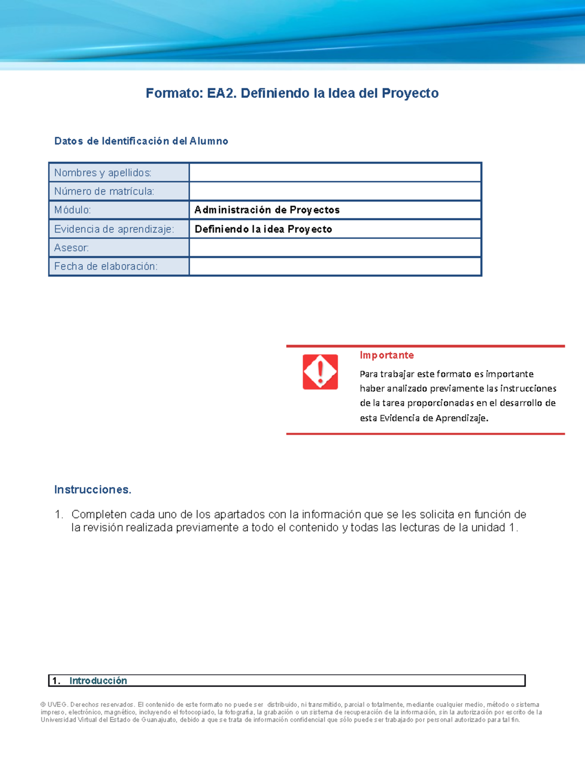 Plantilla EA2 Definiendo la idea de proyecto - v2 - Formato: EA2 ...