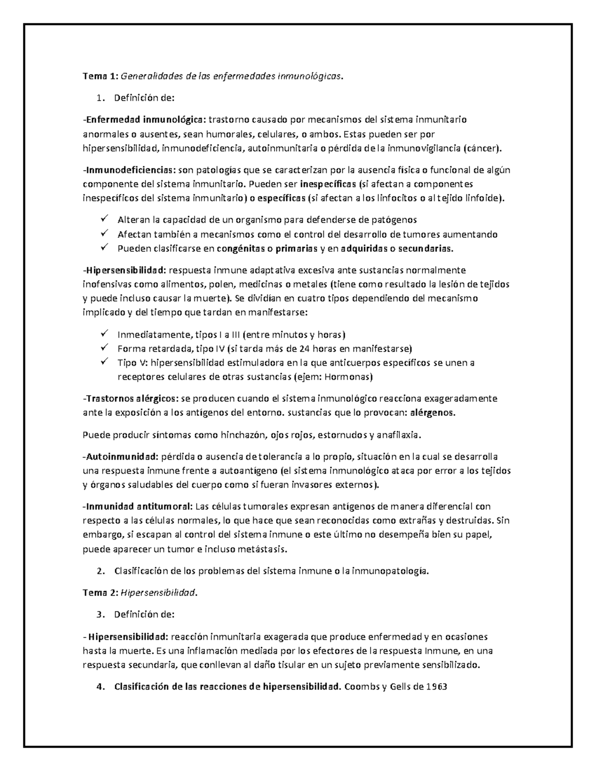 Guía-Segundo Parcial-Inmunología - Tema 1 : Generalidades de las ...