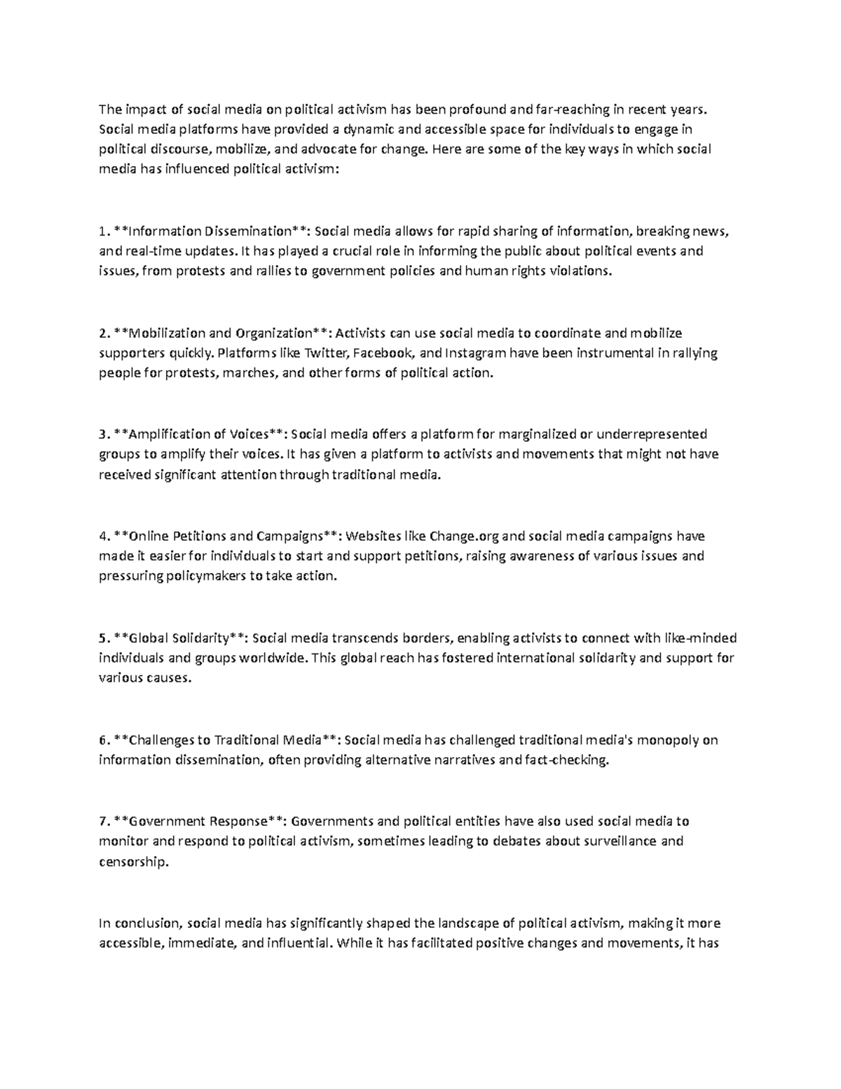 The impact of social media on political activism has been profound and ...