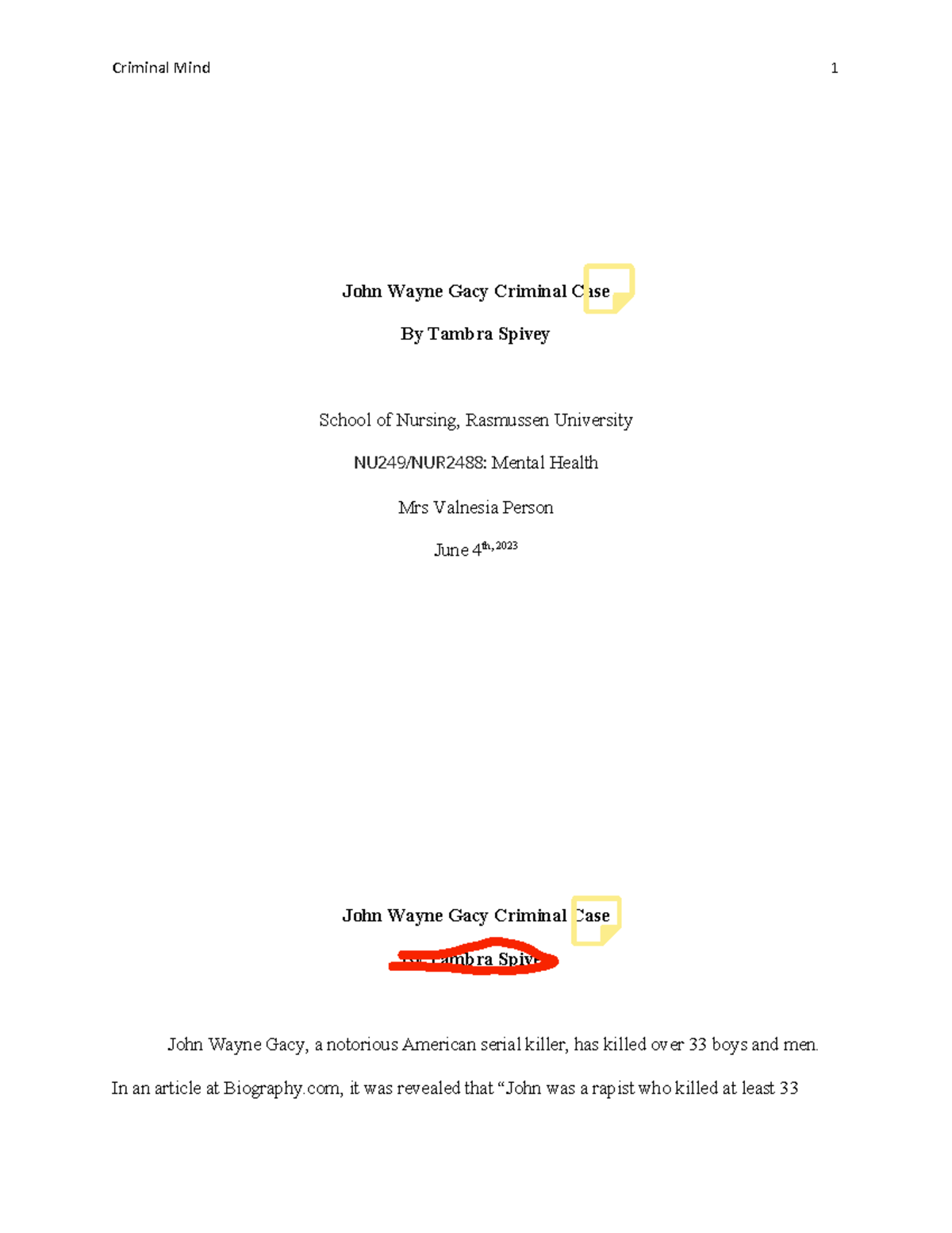 Tspivey criminalmindproject 060723 - John Wayne Gacy Criminal Case By ...