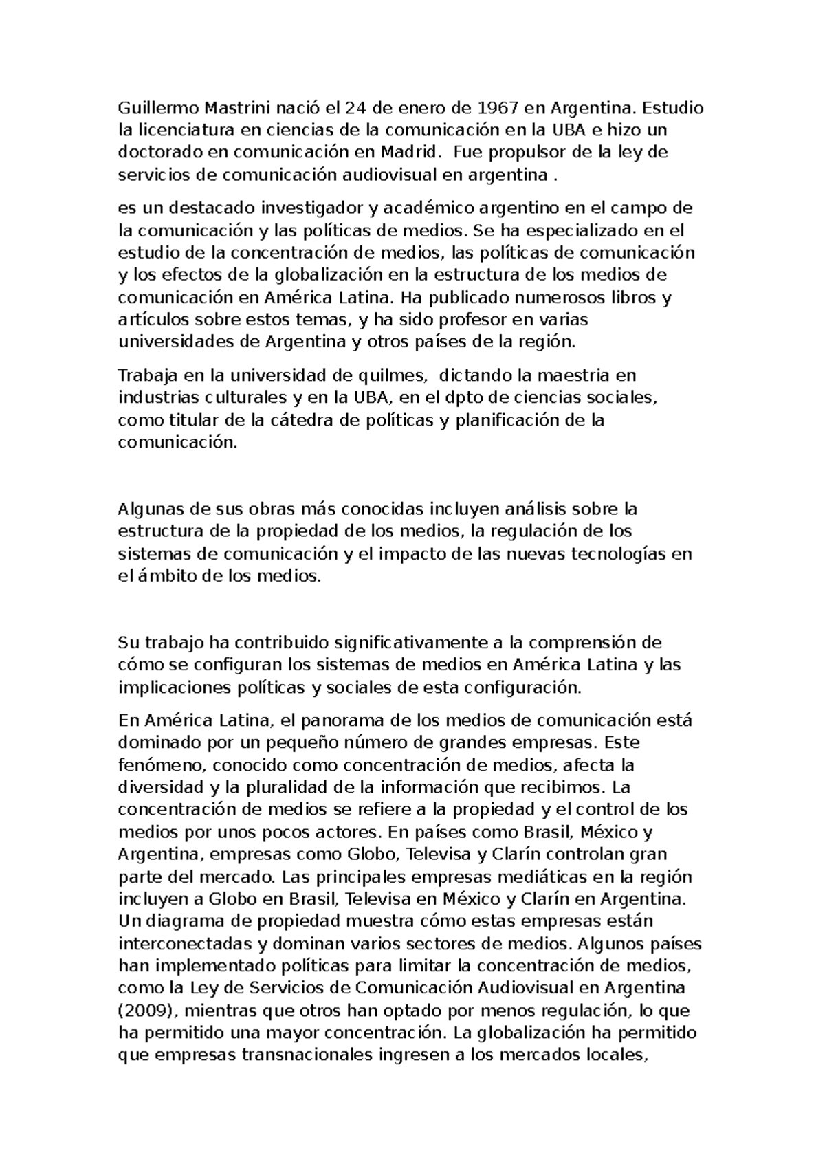 Mastrini - teo1 - Guillermo Mastrini nació el 24 de enero de 1967 en ...