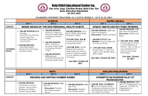 LJT WEEK 1 GR - ljt for learner for them to learn new things. - Holy ...