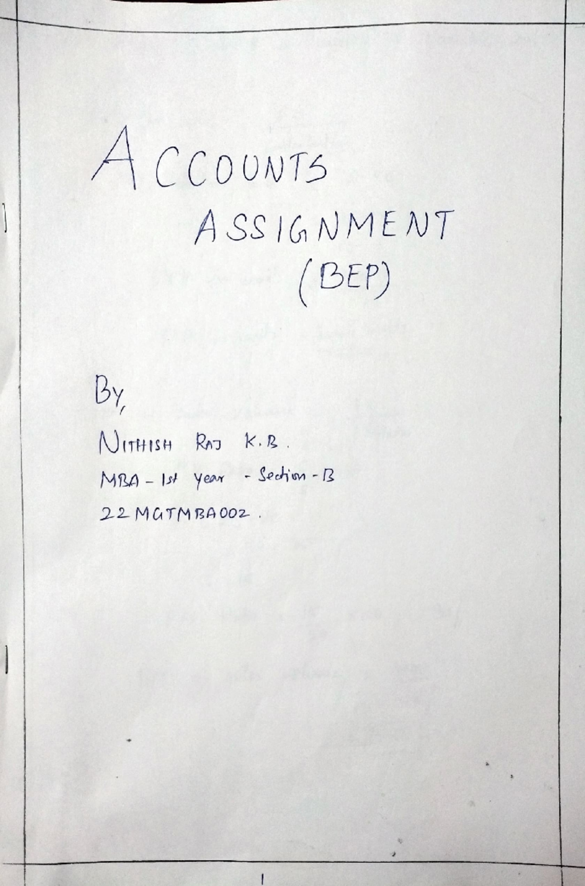 BEP Assignment for Dummies - CCOONT A SS IG NMENT (BEP) ITHISH RAT K MLA 1 yea Sehien - R 22 ...