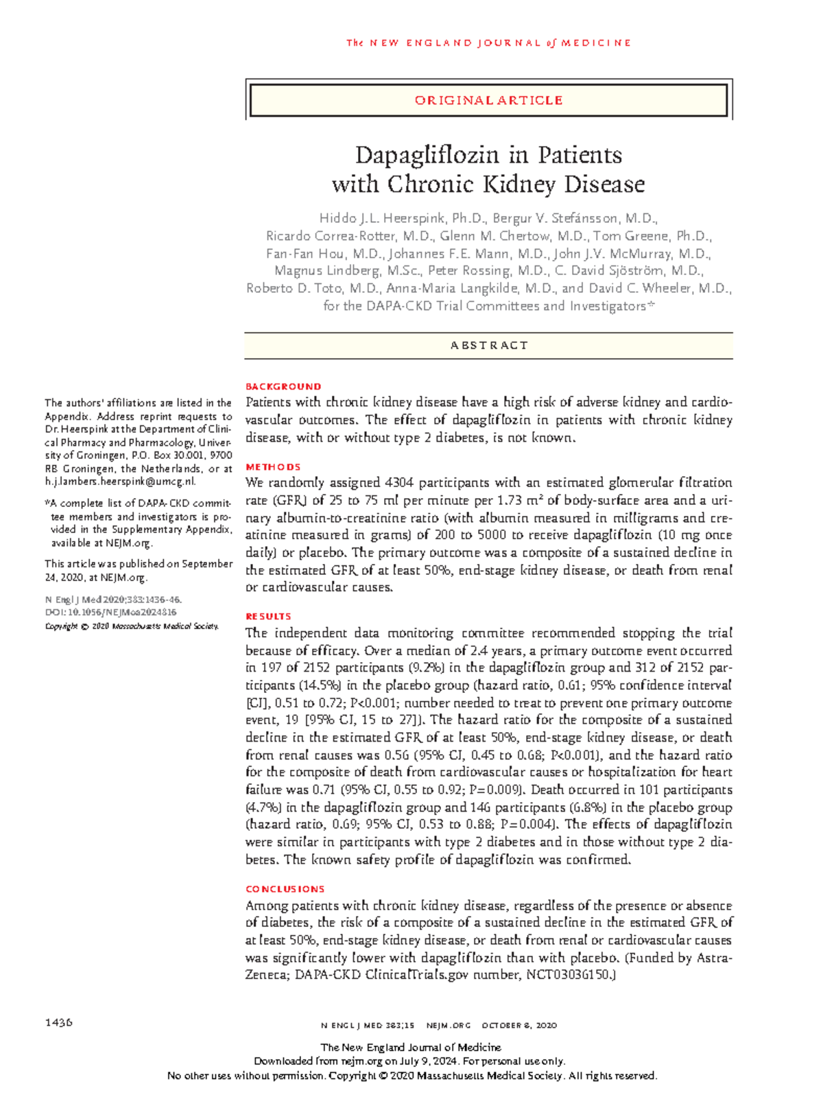 ESTUDIO DE DAPA KIDNEY - T h e n e w e ng l a n d j o u r na l o f m e ...