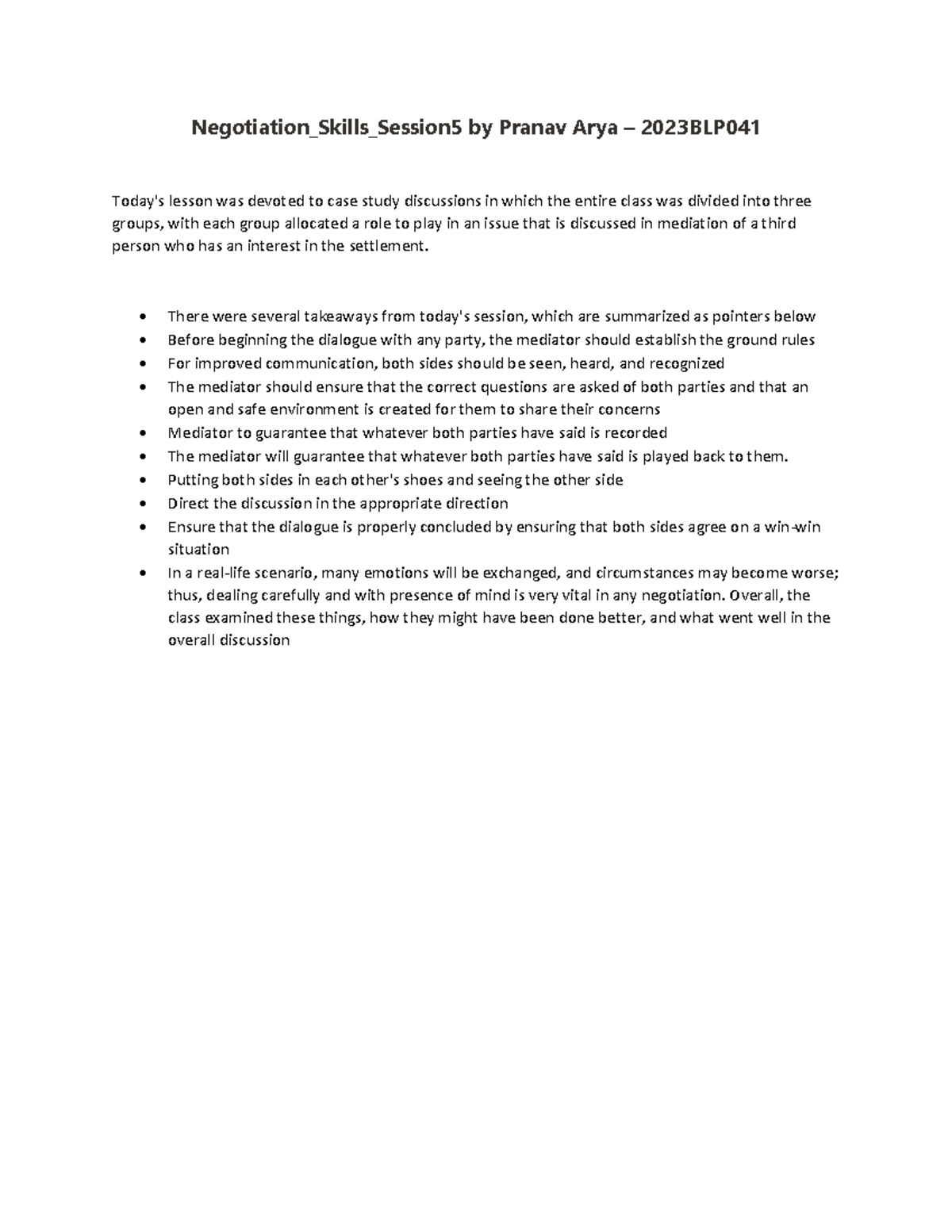 Negotiation Skills Session 5 Pranav Arya - Negotiation_Skills_Session5 ... Negotiation Skills Session 5 Pranav Arya - Negotiation_Skills_Session5 ...