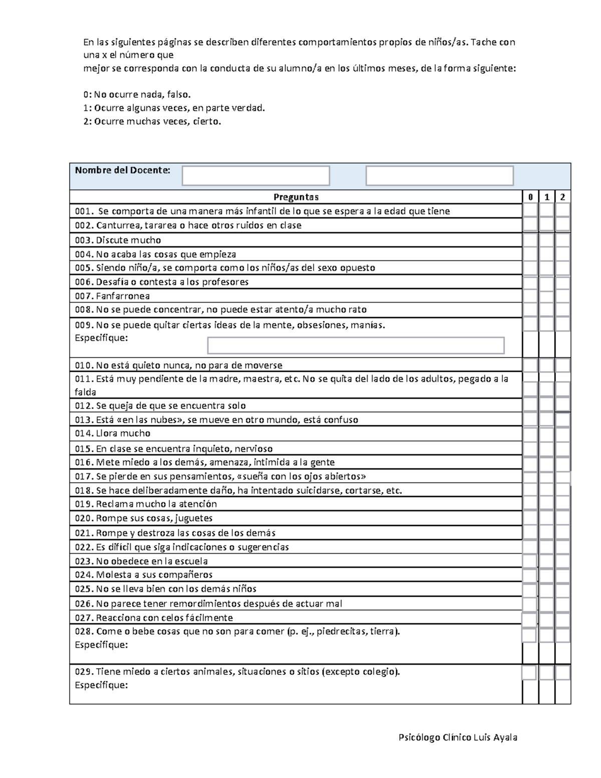 TEST Digital CBCL Conducta (2) (2) - una x el número que mejor se ...
