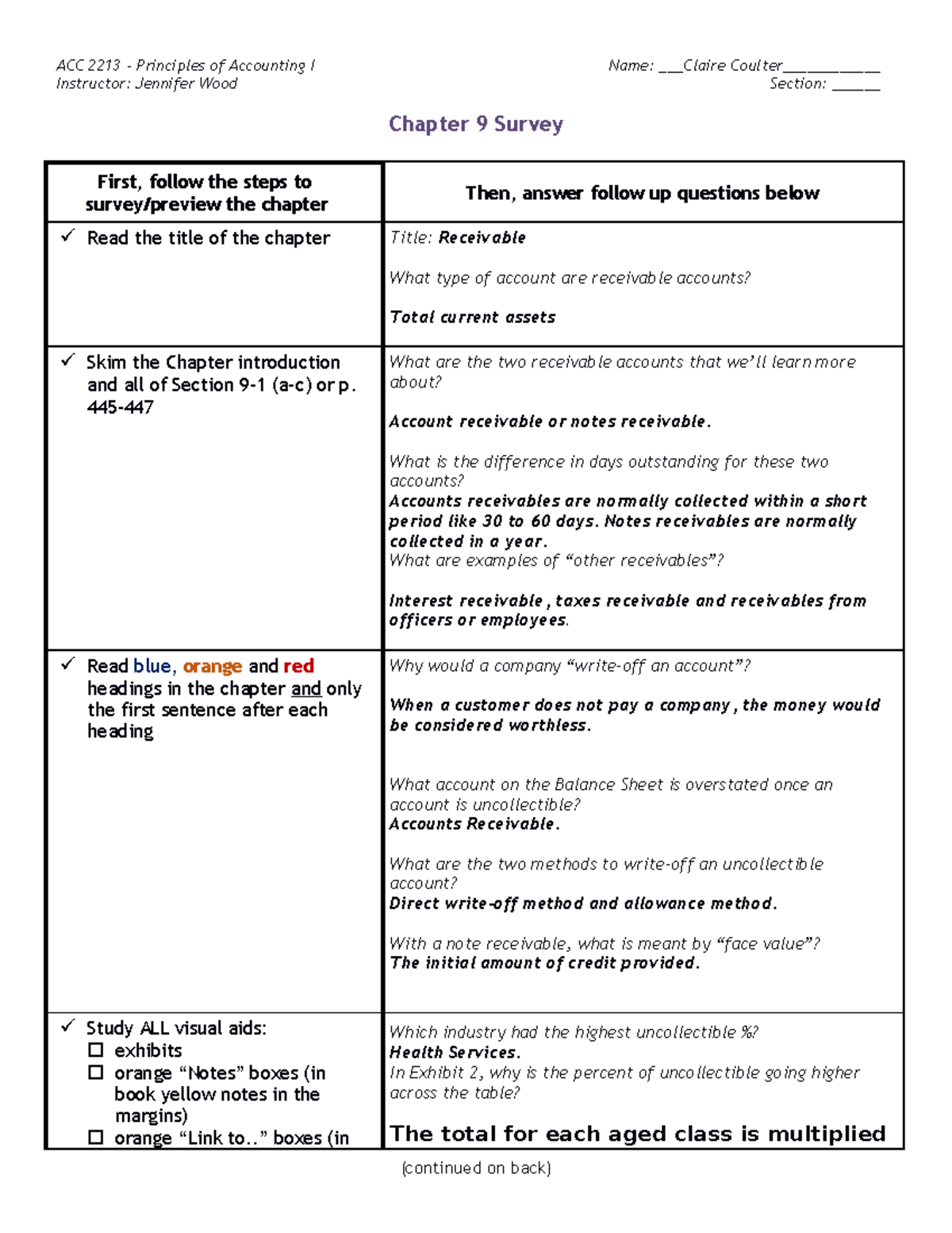 Chapter 9 Survey - ACC 2213 - MGCCC - Studocu