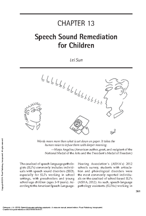 Speech-Language Pathology Assistants A Resource Ma... - (Part III ...