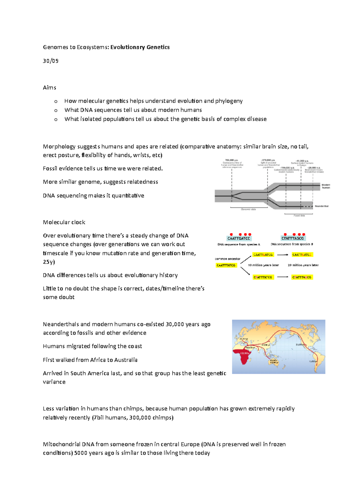 3 - Evolutionary genetics - Genomes to Ecosystems: Evolutionary ...